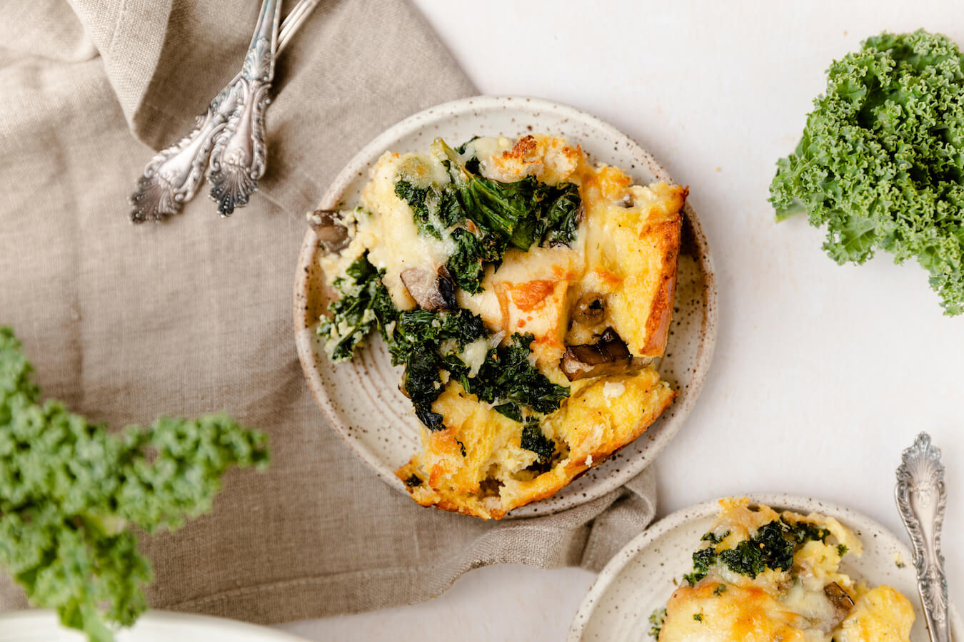 Mushroom Kale Strata (aka a Great Breakfast Casserole!) | Elizabeth Rider