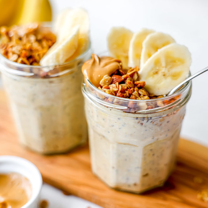 Peanut Butter Overnight Oats with Yogurt | Elizabeth Rider