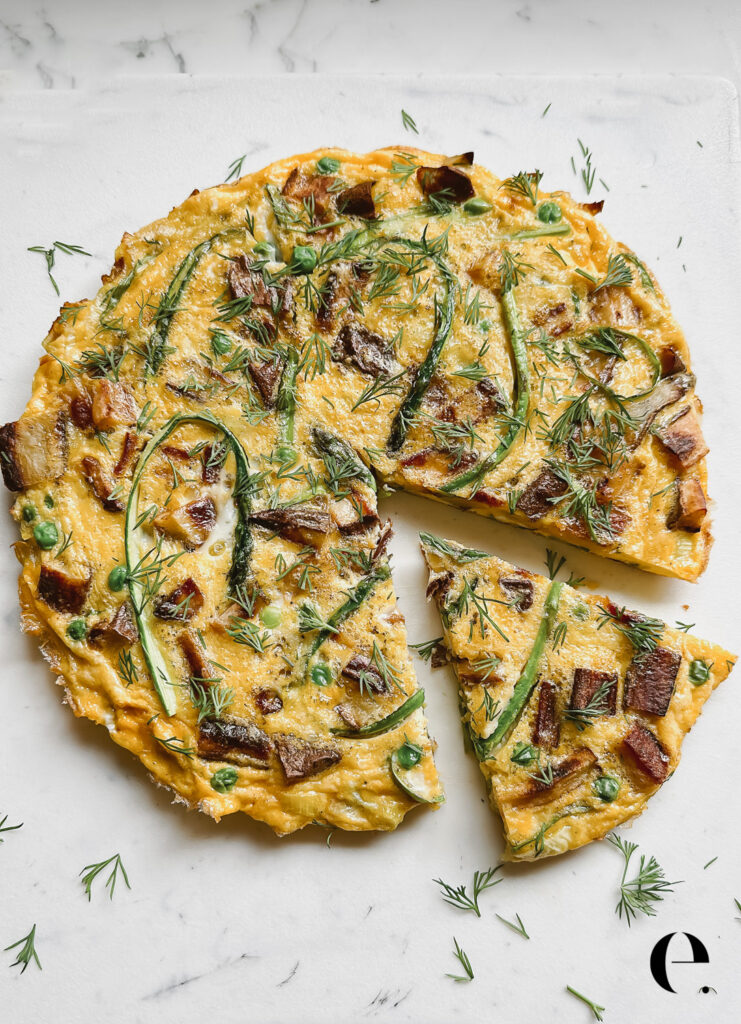 Spring Veggie Frittata with Asparagus & Leeks | Elizabeth Rider